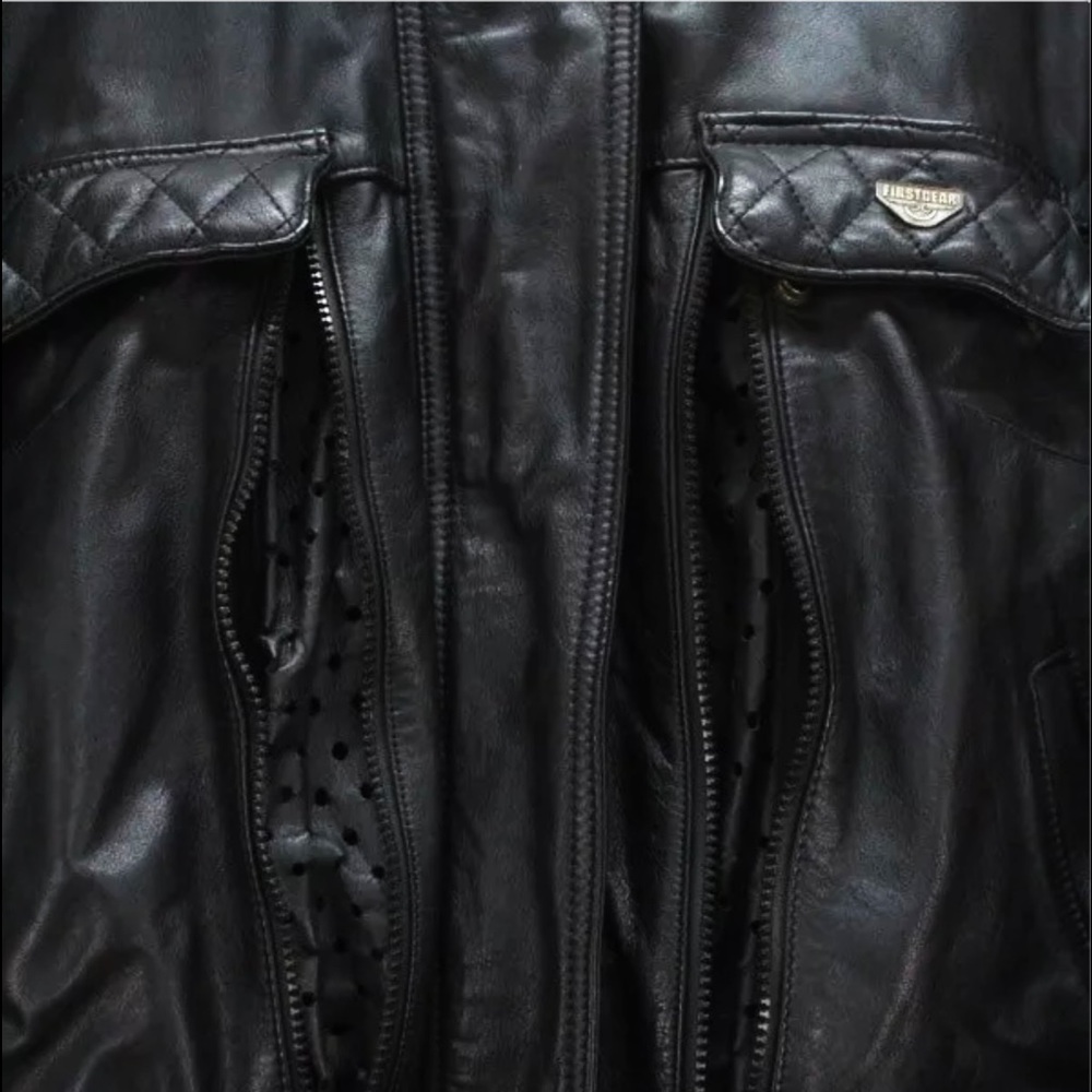 Vintage First Gear Leather Motorcycle Jacket Coat - Gem